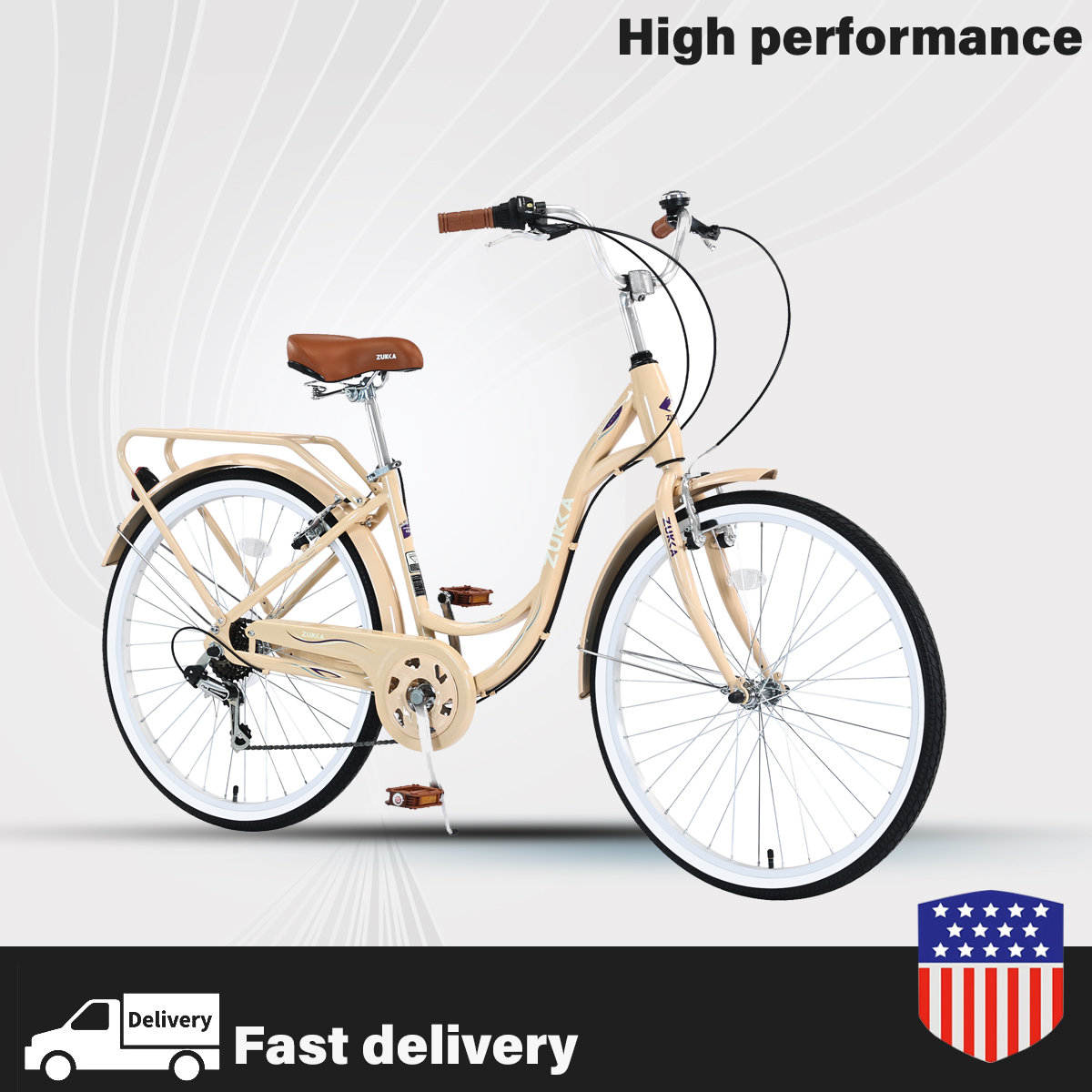7 Speed Steel Frame Multiple Colors 26 Inch Ladies Bicycle 16 Inch ...
