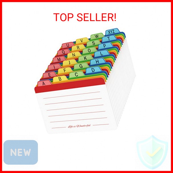 Neando 3 x 5 inches Index Card Dividers, Alphabetical Tabbed Index ...