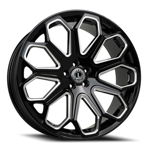 22x9 Luxxx Alloys Lux 29 Gloss Black Milled Wheel 5x115 (15mm ...