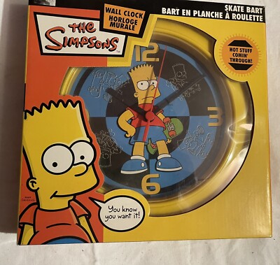 The Simpsons - Skate Bart - Wall Clock Mint In Box 2006 Mint Box | eBay