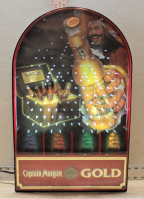 Vintage Captain Morgan Gold Lighted Plinko Wall Display Lights Up ...