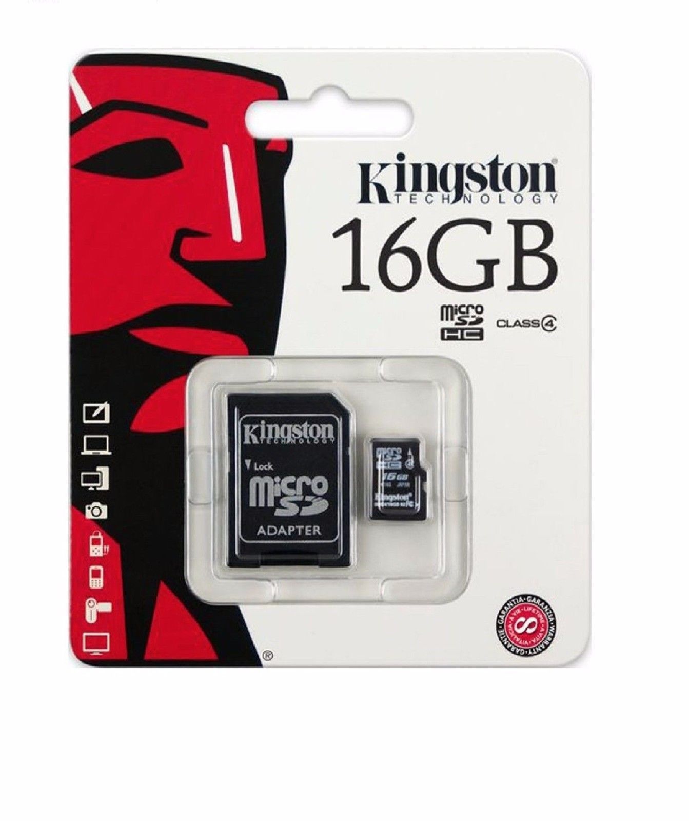 Kingston 8GB 8 GB SDC4 Micro SD HC SDHC Flash Memory Card Class 4 TF ...