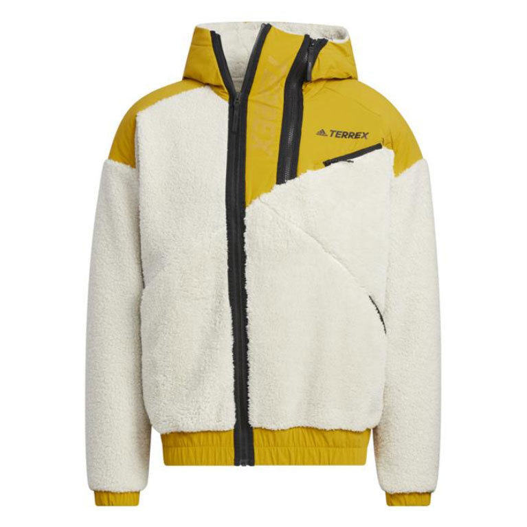 Adidas Original Mens TERREX VOYGER SHERPA FLEECE JACKET HN2024 GOLD M ...