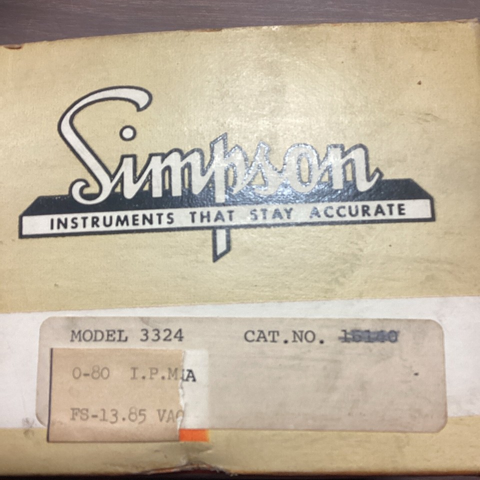 Simpson 3324-HEAD FEED RATE I.P.M. Ingersoll | eBay