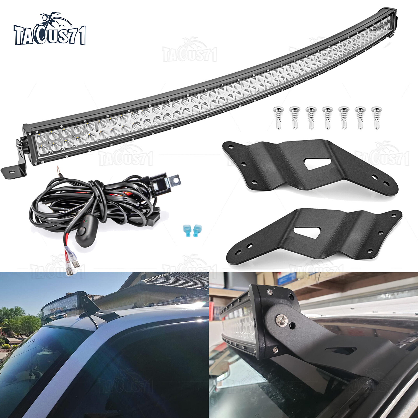 52" Curved LED Light Bar Mount Bracket Hood Pods for GMC Chevy ...