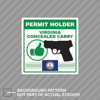 Virginia Concealed Carry Permit Holder Sticker Decal Vinyl 2a permited ...