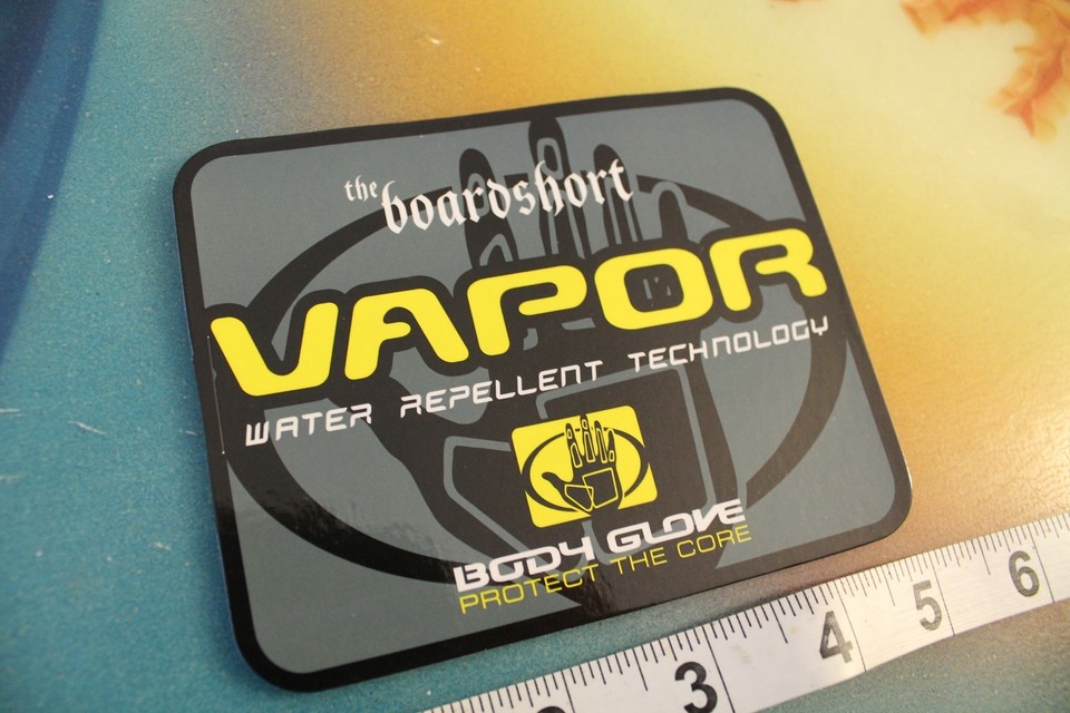 BODY GLOVE VAPOR boardshort protect the core ~5" Vintage Surfing Decal ...