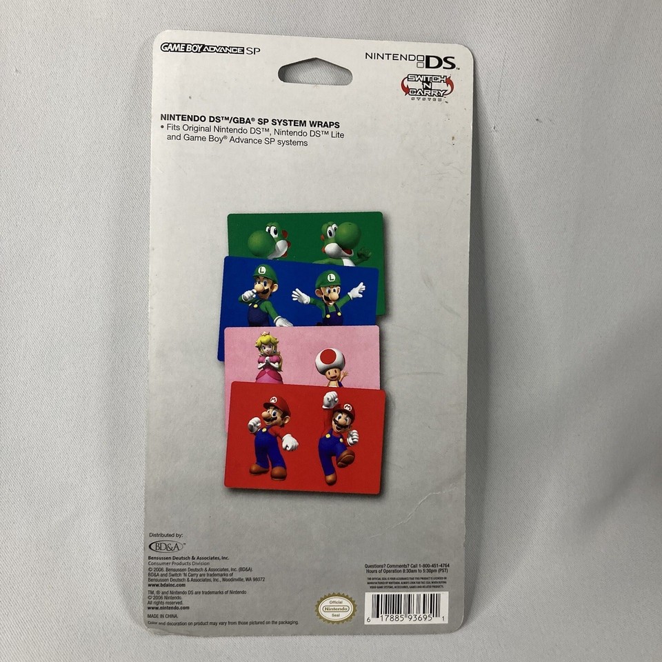 4 System wraps Mario Yoshi Peach Luigi Skin Stickers for Nintendo DS ...