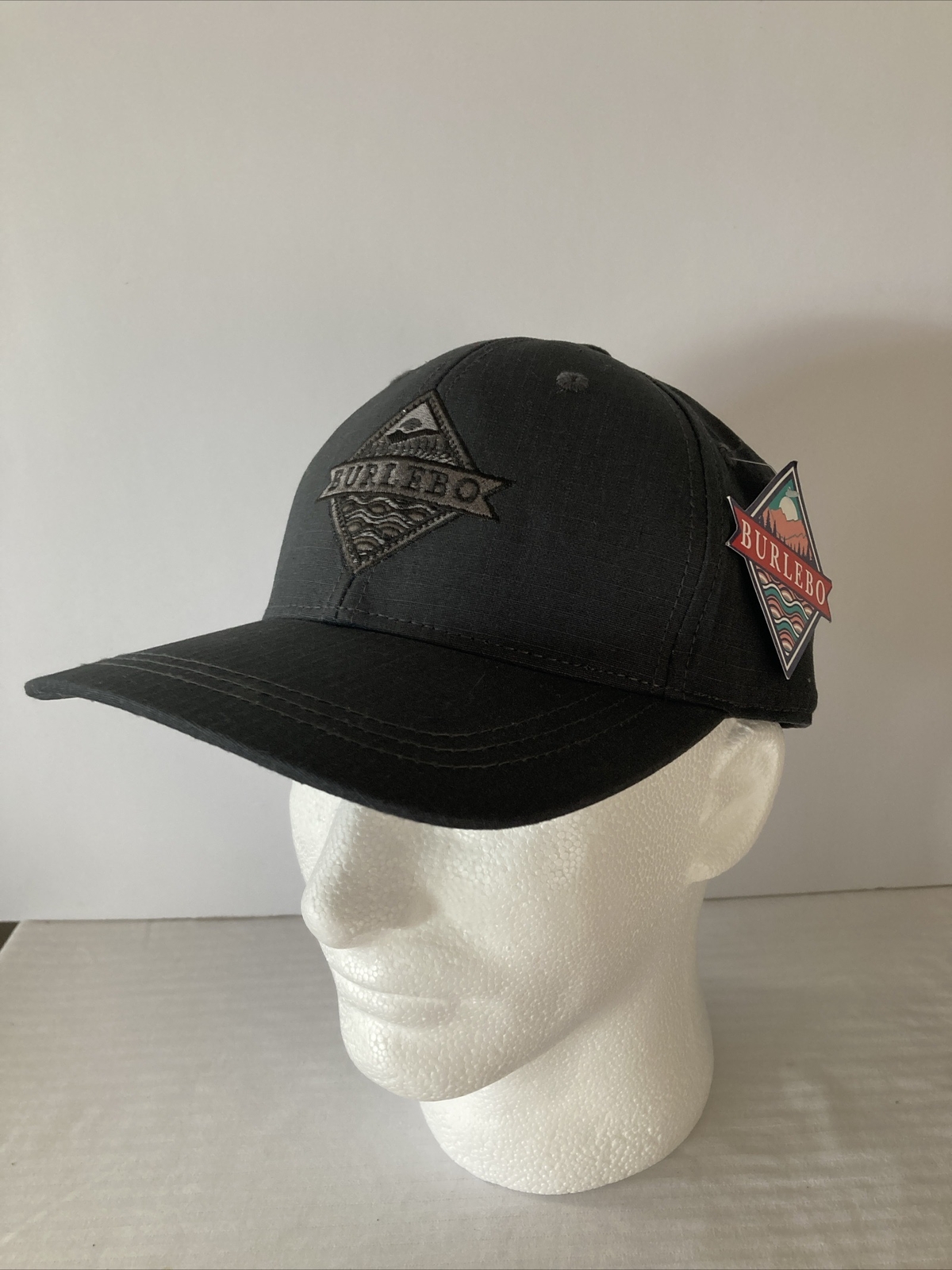 Burlebo Outdoors Dark Gray Black Logo Embroidered Snapback Hat * NEW ...