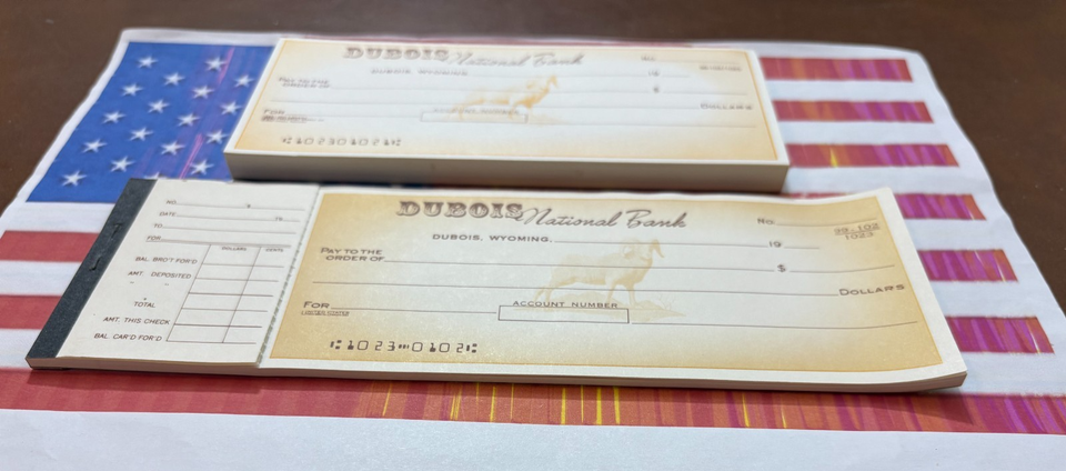 Vintage Checkbooks 2 Diff. w/ 100 Unused Checks Some with Stubs, Dubois ...