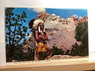 How Kola Black Elk (Ben Black Elk) Mt. Rushmore, SD - Vintage Postcard ...