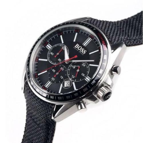 Hugo Boss Driver Sport Men's Black Nylon Strap Chronograph Watch ...