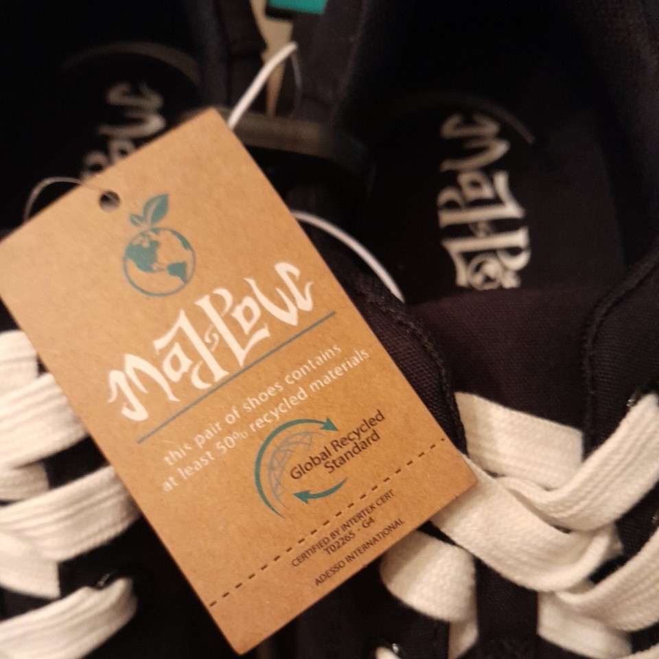 Mad Love Casual Shoe Black Ladies 8 Shoe White Sole & Laces Flat Bottom ...