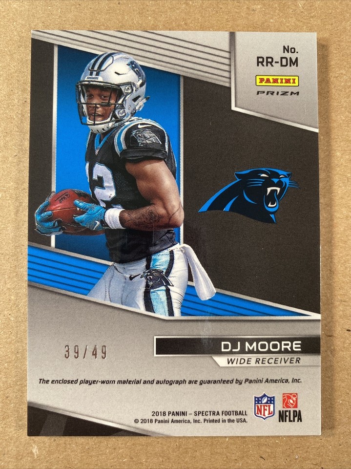 DJ MOORE 2018 Panini Spectra Rookie Jersey Patch Auto BLUE /49 ...