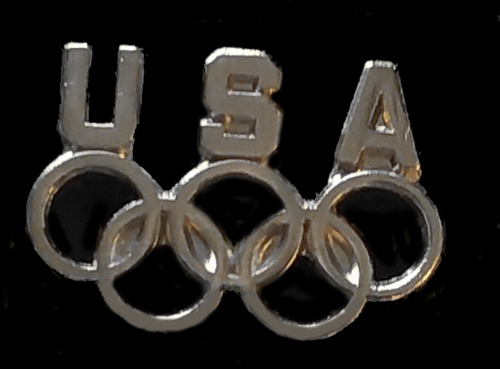 USA OLYMPIC GAMES PIN LICENSED SILVER OLYMPIC RINGS PIN VINTAGE LAPEL ...