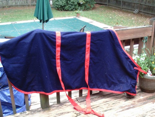 51'' HORSE/LARGE PONY NYLON FLY SHEET BLUE WITH RED TRIM | eBay