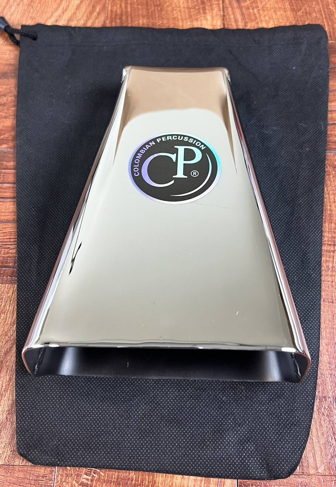 Handheld Cowbell + Bag. Colombian Percussion, Polished Chrome Medium ...