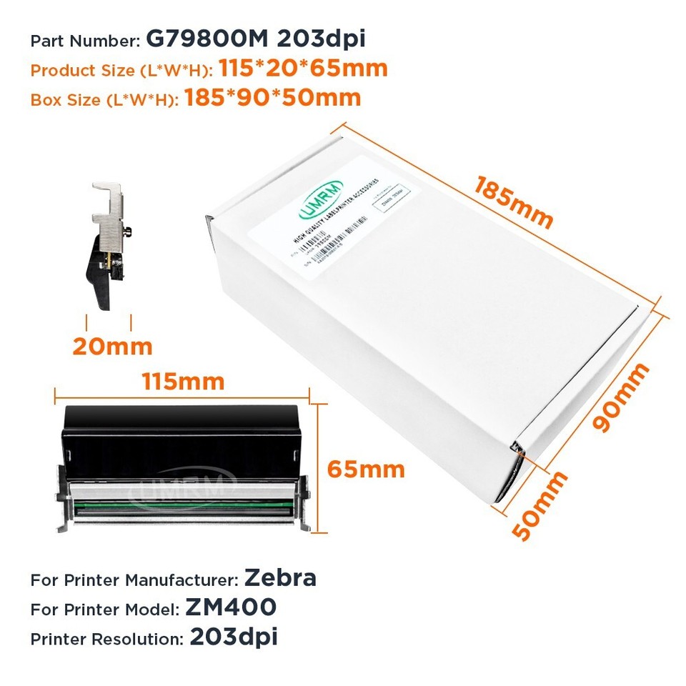 Printhead for Zebra ZE500-4 203dpi Thermal Label Industrial Printer ...