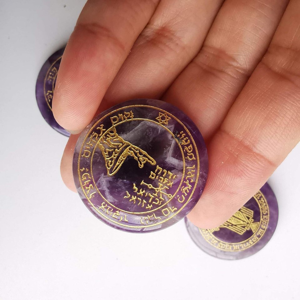 Natural Amethyst Solomon Symbol Witches Rune Set, 5 Pcs Purple-amethyst ...