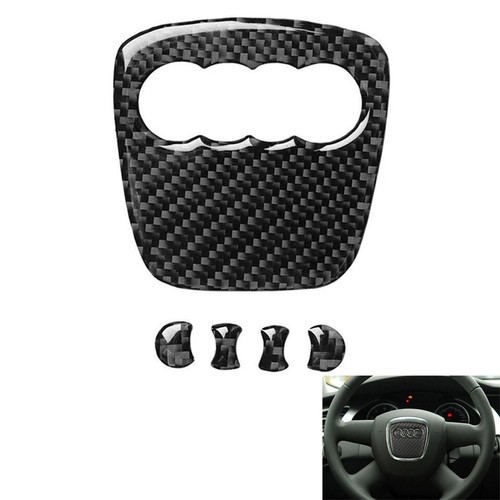 Carbon Fiber Steering Wheel Insert Badge Emblem Stickers For Audi A3 A4 ...
