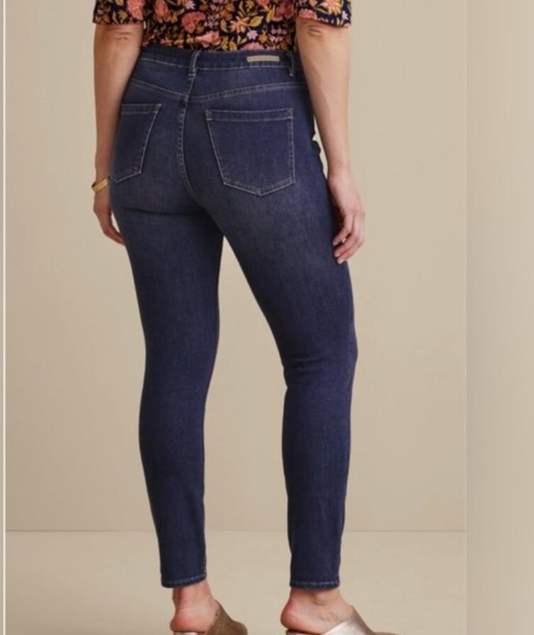 Soft Surroundings Jeans Women's 14 P Dark Wash Skinny Leg Jeans | eBay