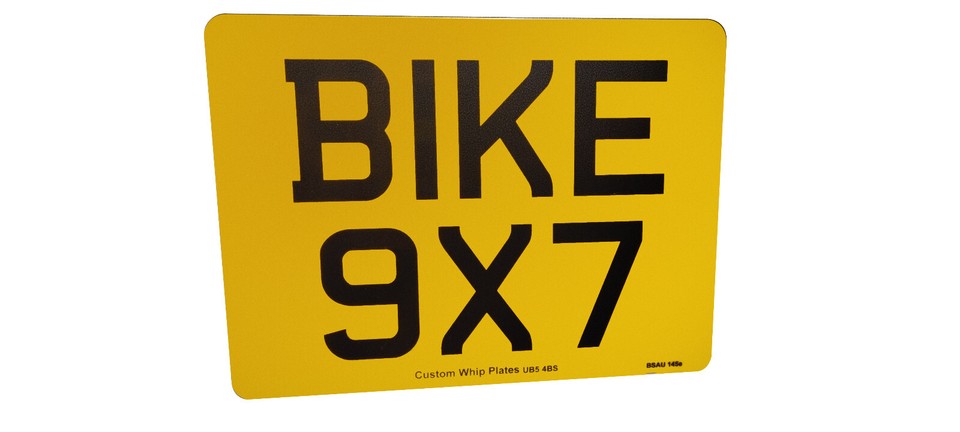 Motorcycle Number Plate 9x7 Road Legal 2D Printed Motorbike Reg MOT ...