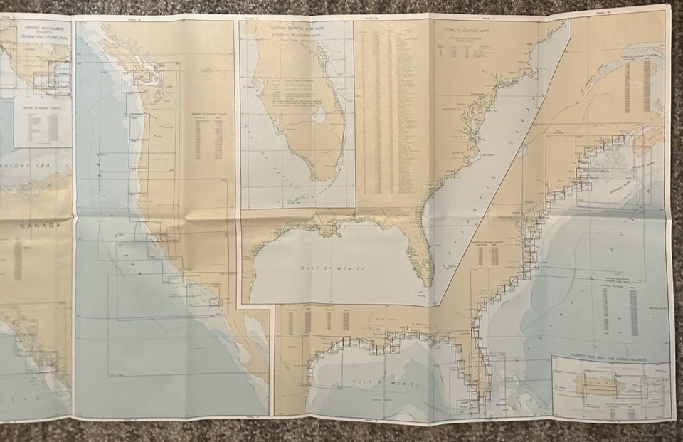 Map Bathymetric Maps Special Purpose Charts Jan 1981 Vintage NORA ...