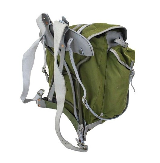 Authentic Norwegian army backpack military metal frame leather rucksack ...