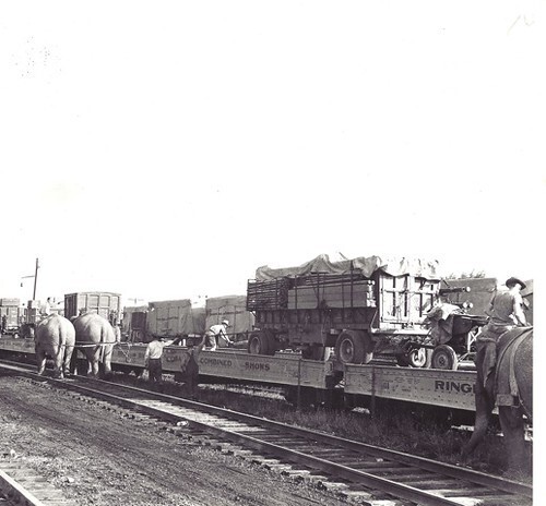 HO CIRCUS TRAIN WAGON Unloading - 3 Flat Cars, Crawler, Horse Team, Run ...