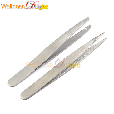 Set of 2 tweezers 9.5 cm hair plucking tweezers splinter tweezers for ...