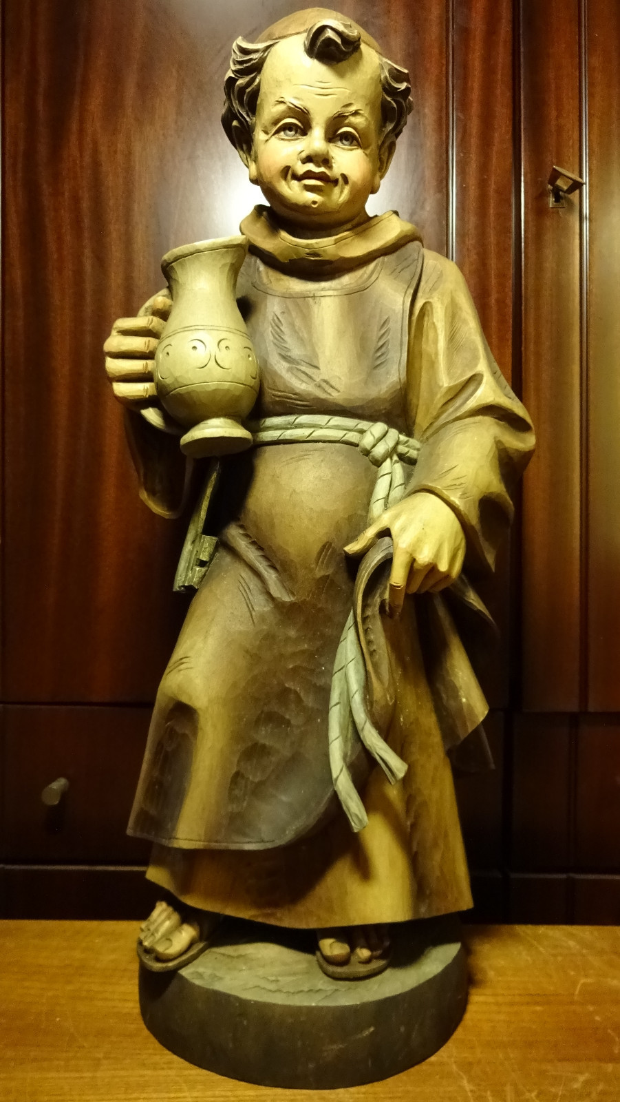 22" HAND CARVED WOOD MONK FRIAR MONASTIC BROTHER CONRAD STATUE FIGURE ...