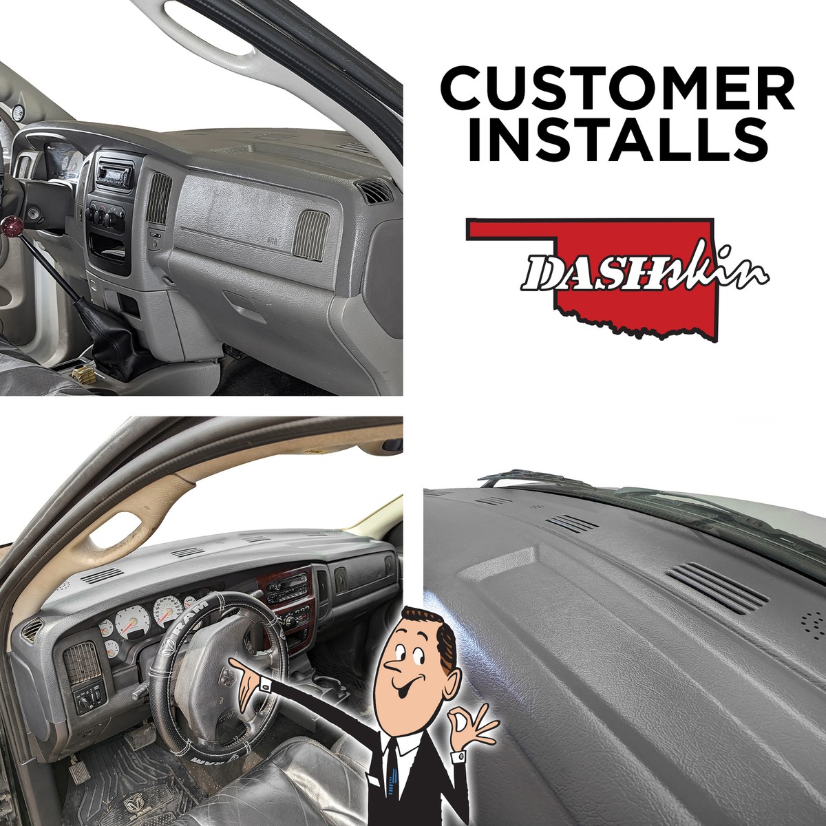 Dash Cover Mat Dark Slate Grey Dash Cover Cap For 2002-2005 Dodge Ram ...