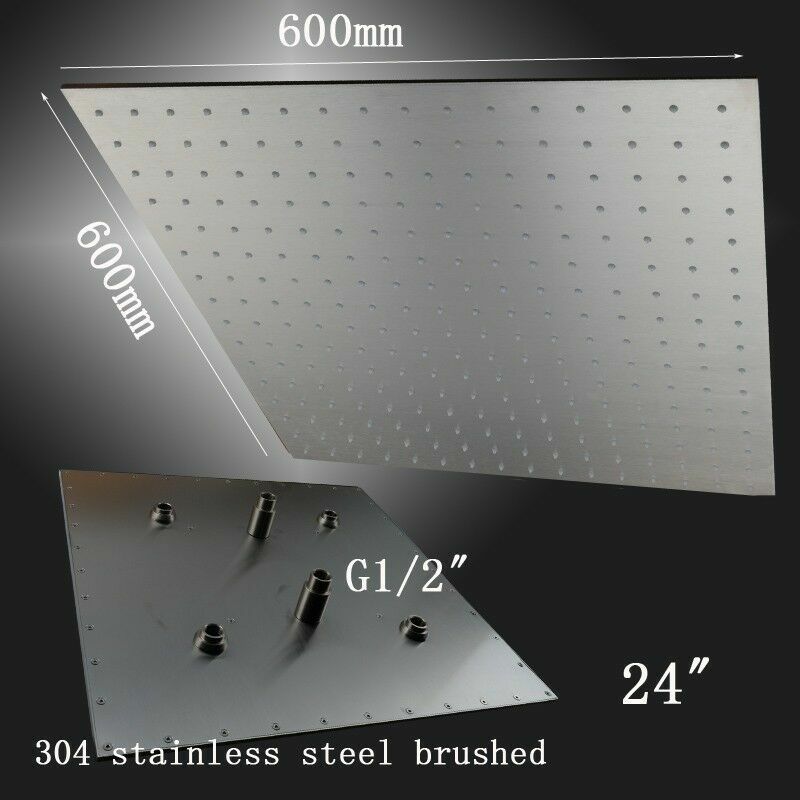 LED Rainfall Large Shower Head High Pressure Ceiling Mounted Overhead ...