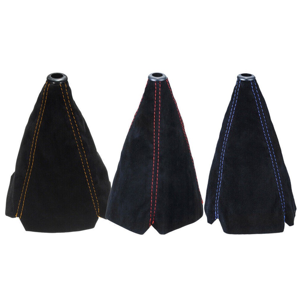 Car Suede Leather Manual Gaiter Gear Stick Shifter Knob Boot Cover ...
