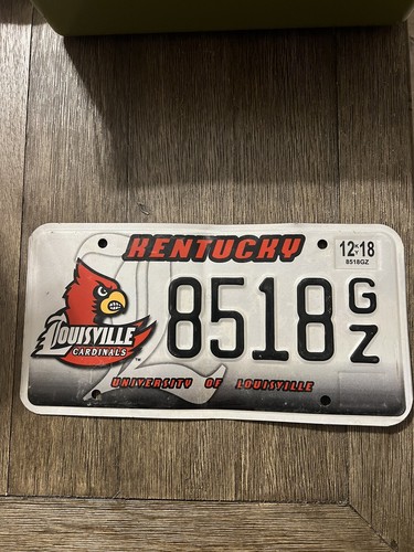 KENTUCKY University of Louisville License Plate # 8518 GZ Cardinals ...