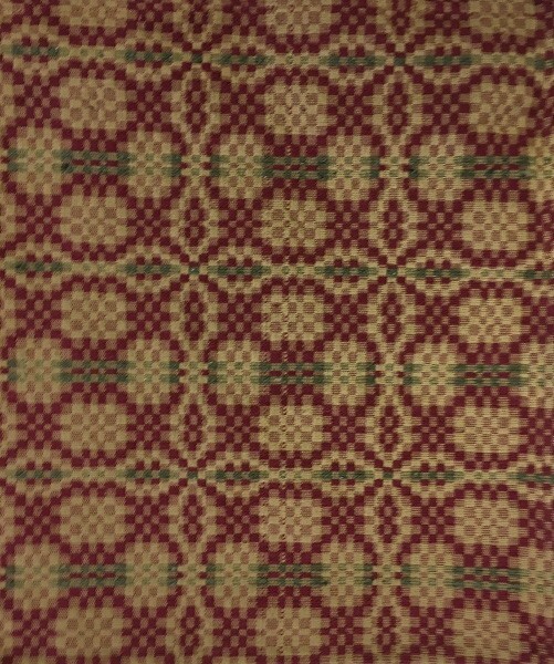 Primitive Woven GREEN RED PATRIOT KNOT TABLE SQUARE Coverlet Tablecloth ...