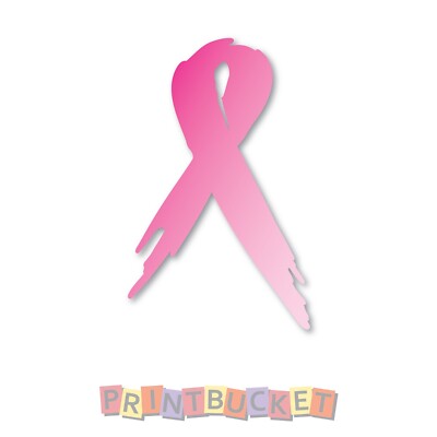 Pink ribbon breast cancer support sticker 400mm quality water/fade ...