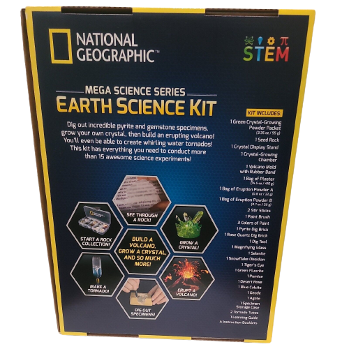 National Geographic Mega Earth Science Experiments Kit Volcano Crystals ...