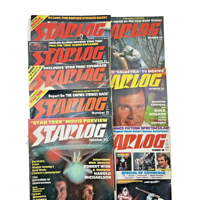8 x LOT STARLOG ISSUES 30-33 35 36 39 40 1980 STAR TREK STAR WARS ...