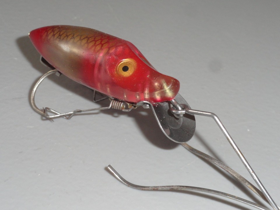 HEDDON RIVER RUNT NO SNAG RED AND GOLD TRANSLUCENT BODY RED FACE AND ...