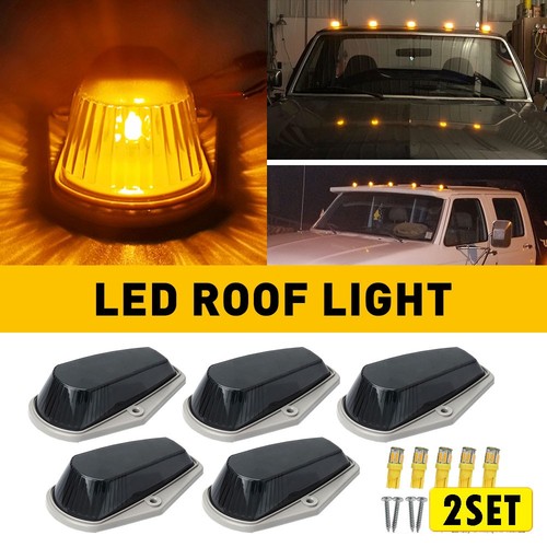 2set For Ford F250 F350 Super Duty Smoked Amber Roof Running Marker ...