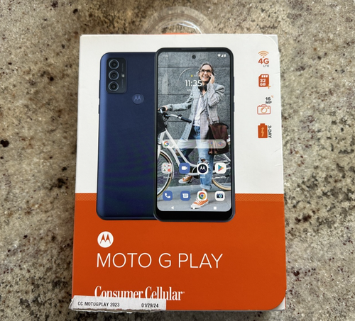 Consumer Cellular Motorola Moto G Play 32GB Blue Prepaid Smartphone ...