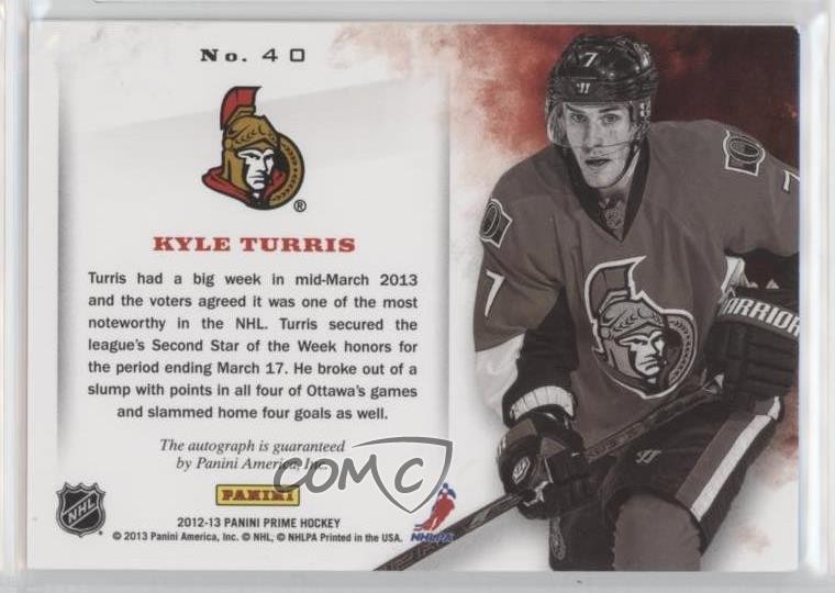 2012-13 Panini Prime Prime Signatures Gold /25 Kyle Turris #40 Auto | eBay