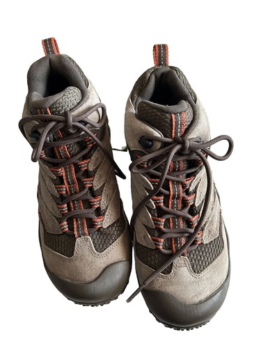 MERRELL Womens Brindle Hiking Boots Lace Up Size 7.5 Tan And Orange ...