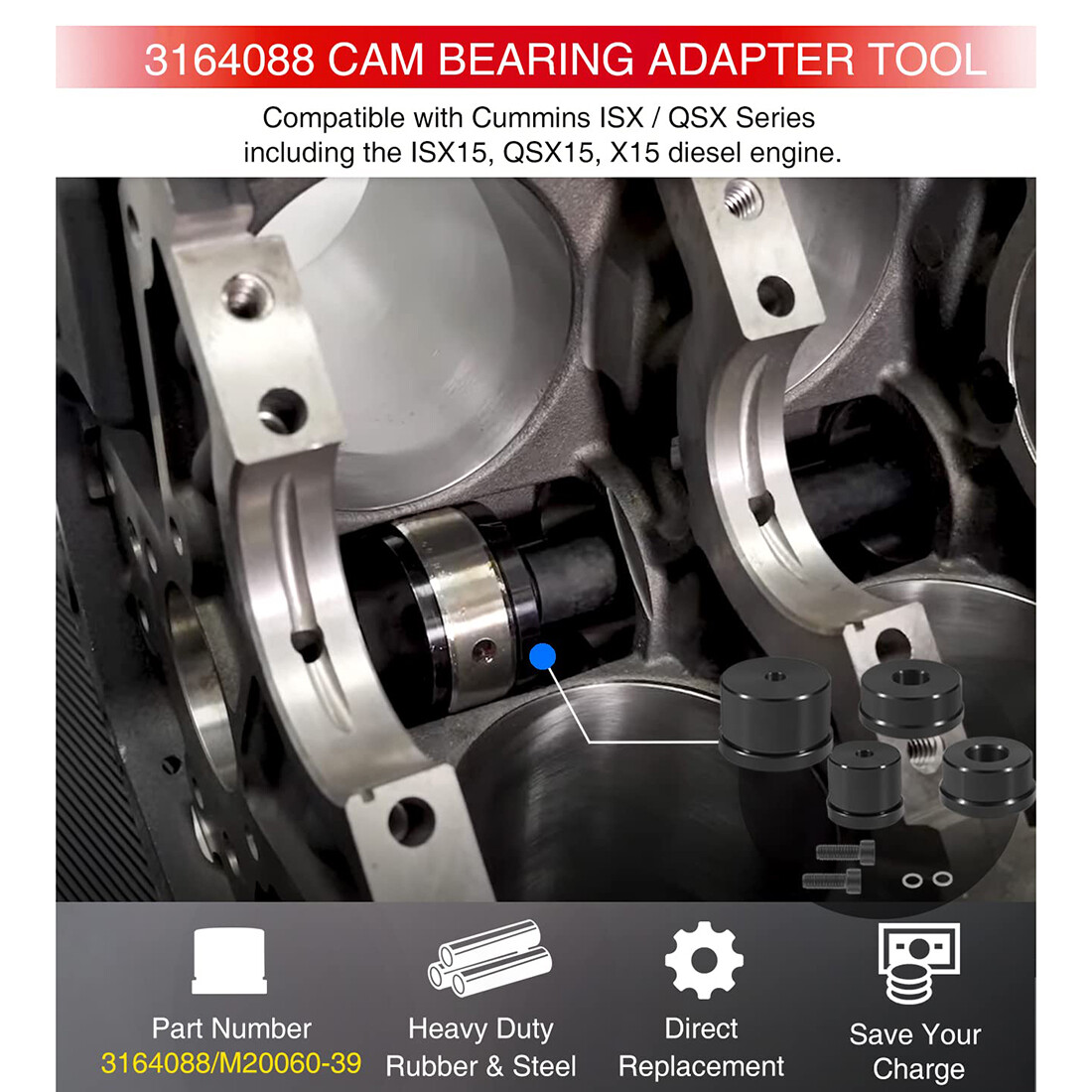 3164088 Cam Bearing Installer Removal Tool Kit for Cummins ISX ISX15 ...