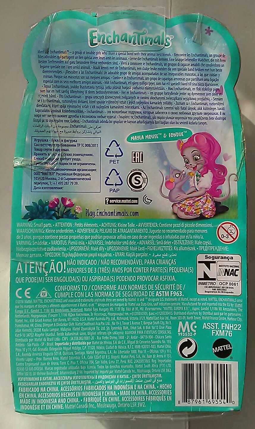 Enchantimals FXM76 Mayla Mouse Doll 6 Inch and Fondue Animal Friend ...