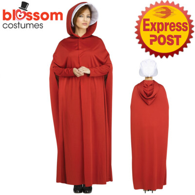 CA1978 The Maiden Robe Red Handmaid's Tale Hand Maiden Bonnet Halloween ...