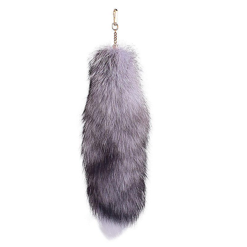 40cm Fox Tail Keychain Faux Fur Keyring Tassel Key Ring Chain Bag ...