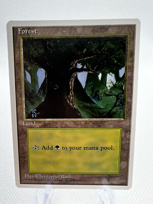 1995 Magic The Gathering Card Forest/Land Illustrator Christopher Rush ...