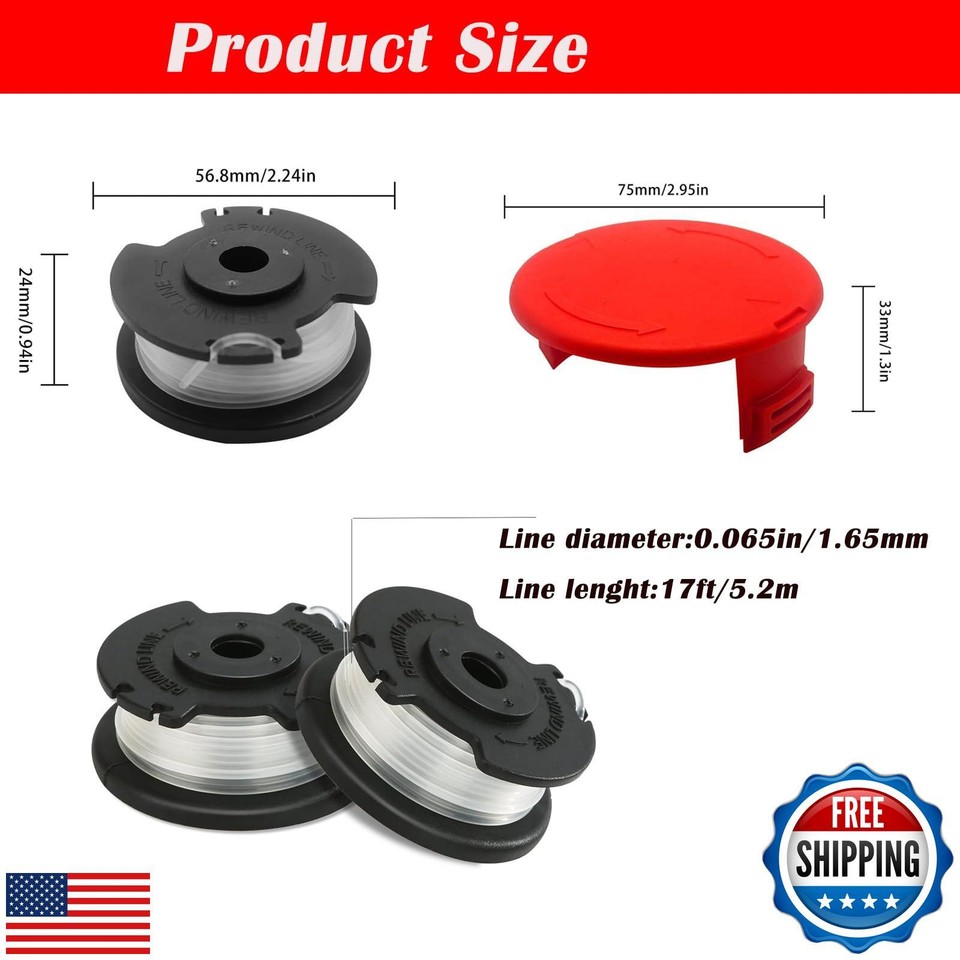 0.065" 17ft Replacement Trimmer Spool Compatible with Hyper Tough,Weed ...